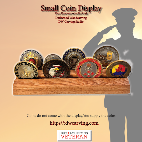 Challenge Coin Displays Pace Stick and sword display and collectors display